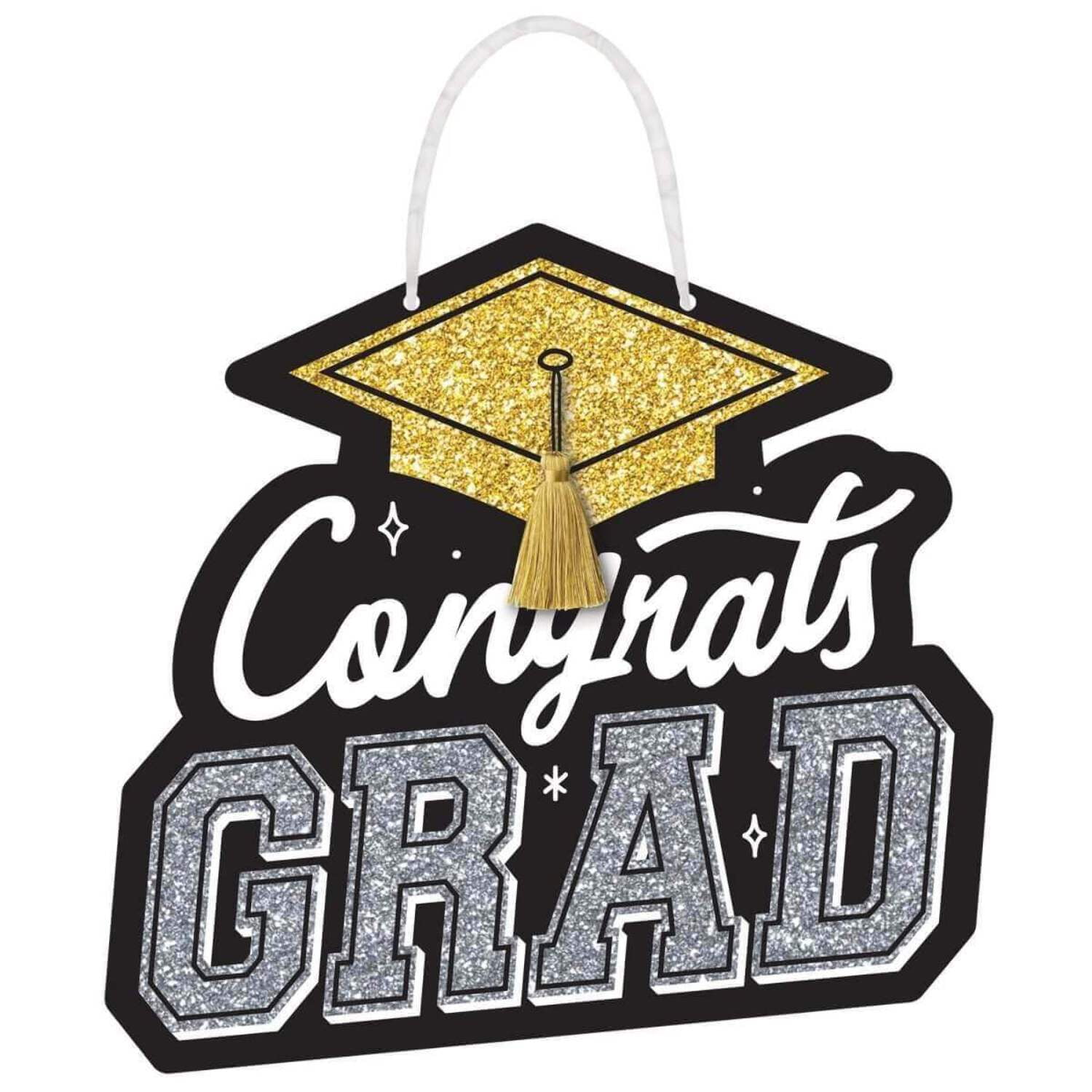 Congrats Grad Glitter Sign - Walmart.com
