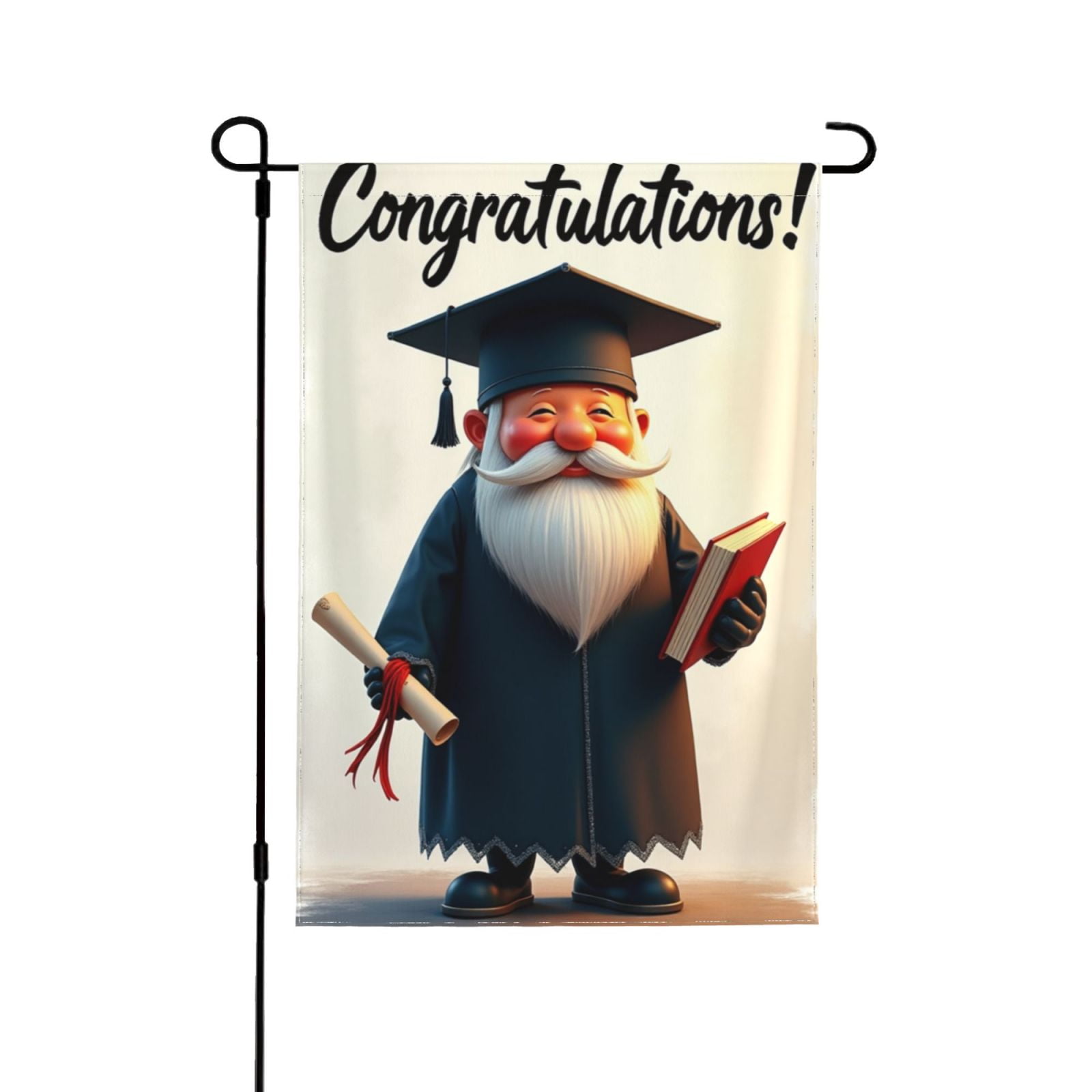 Congrats Grad Gnome Garden Flag 12.5 X 18 Inch Vertical Double Sided ...