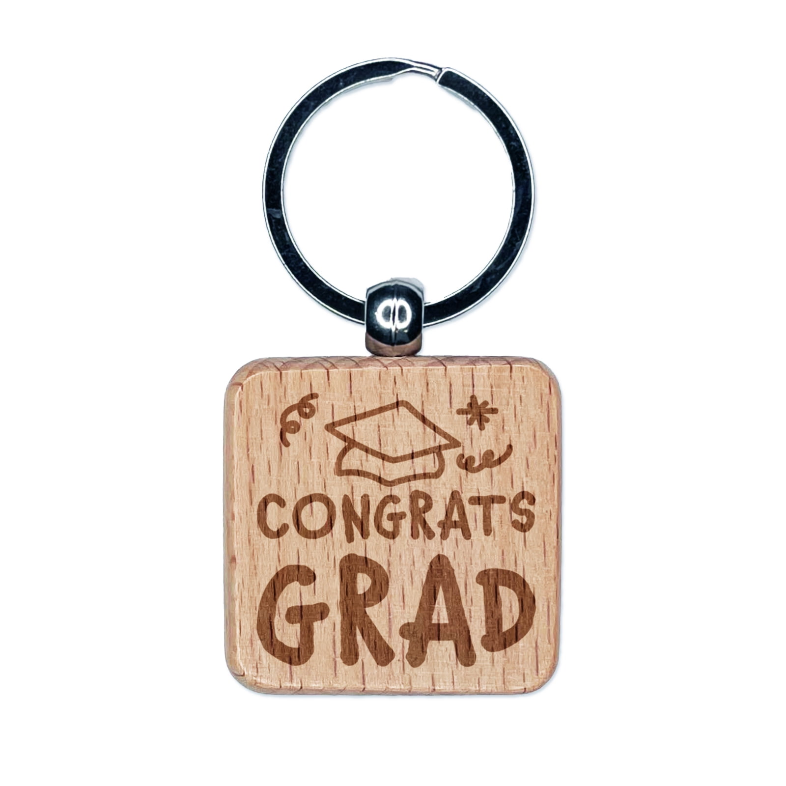 Congrats Grad Graduate Congratulations Square Keychain Charm Tag ...