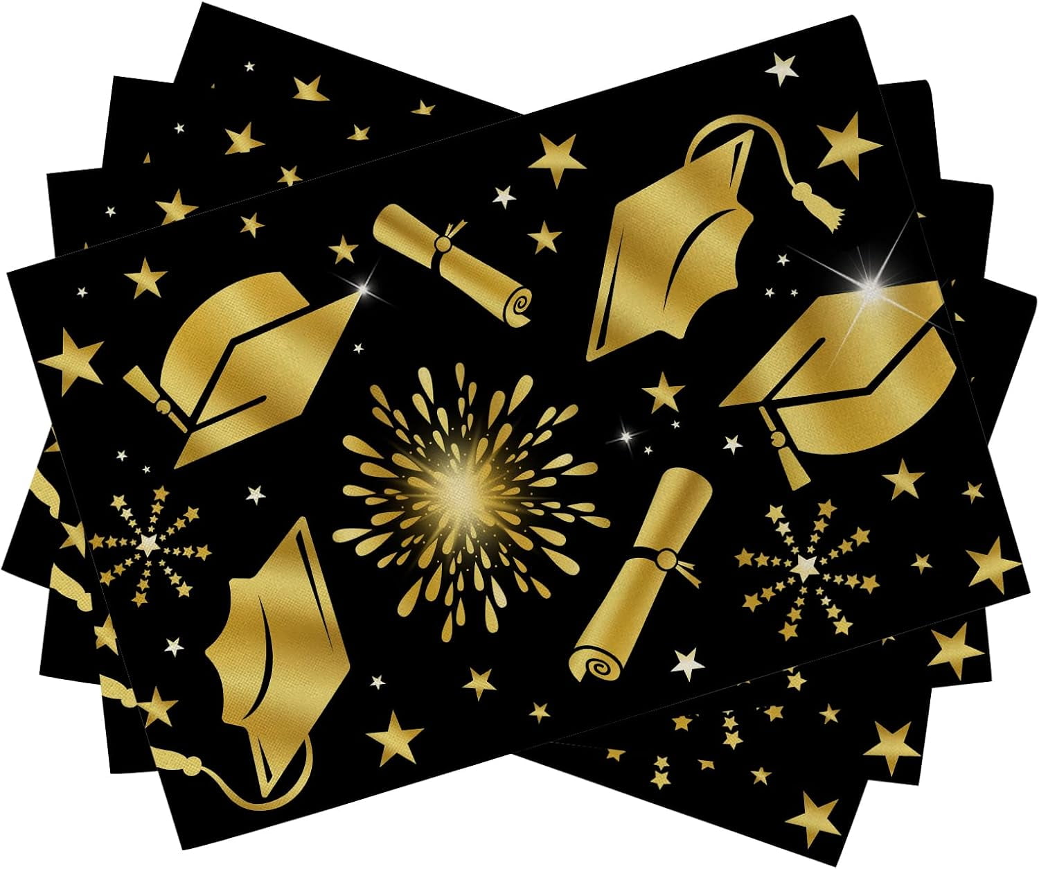 Congrats Grad Graduation Cap Diploma Placemats Set of 4, Class of 2024 ...