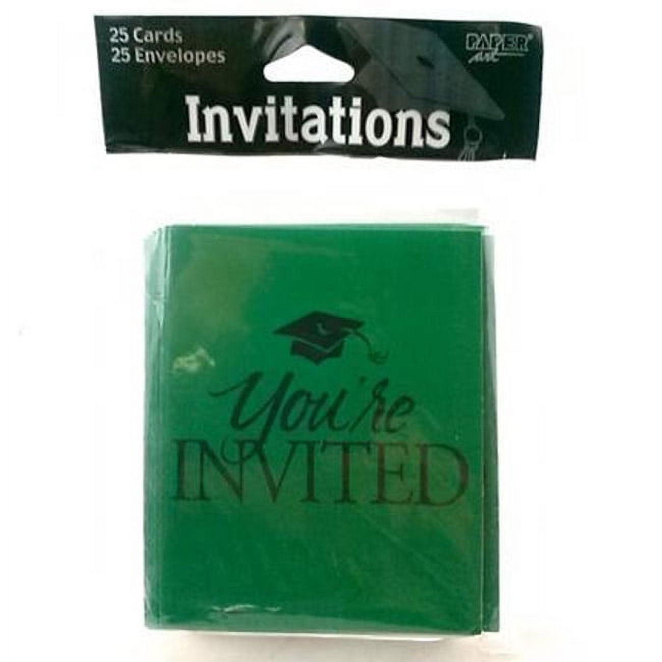 Congrats Grad Green Invitations 25 Per Pack - Walmart.com
