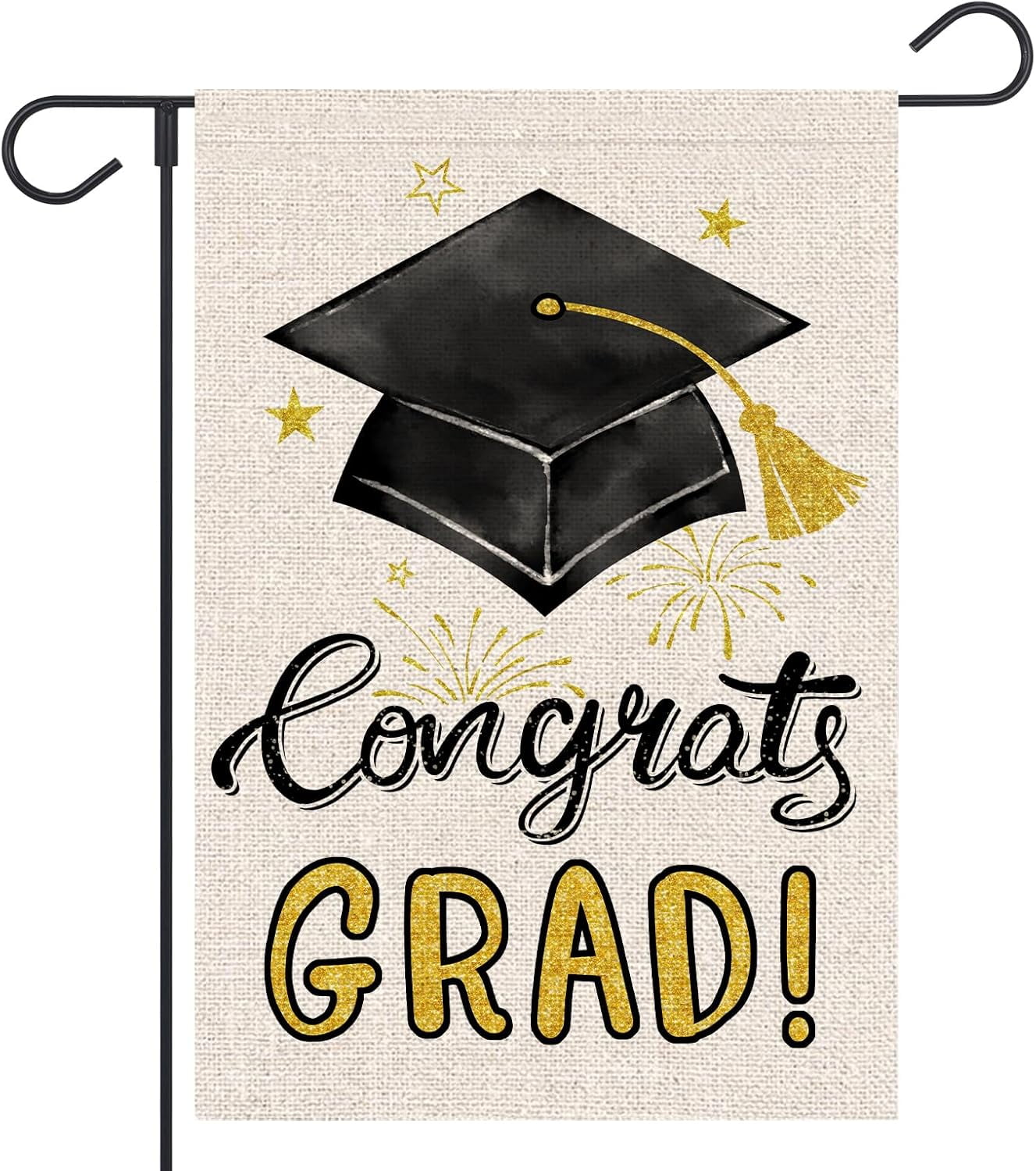Congrats Grad House Flag Double Sided Outside Large Burlap Flag, Class ...