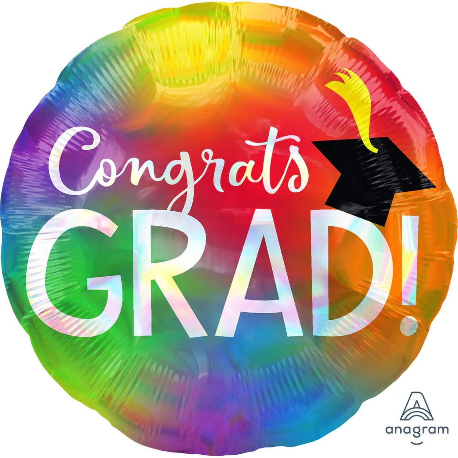 Congrats Grad Iridescent 18 Inch Foil Mylar Balloon [40938] - Walmart ...