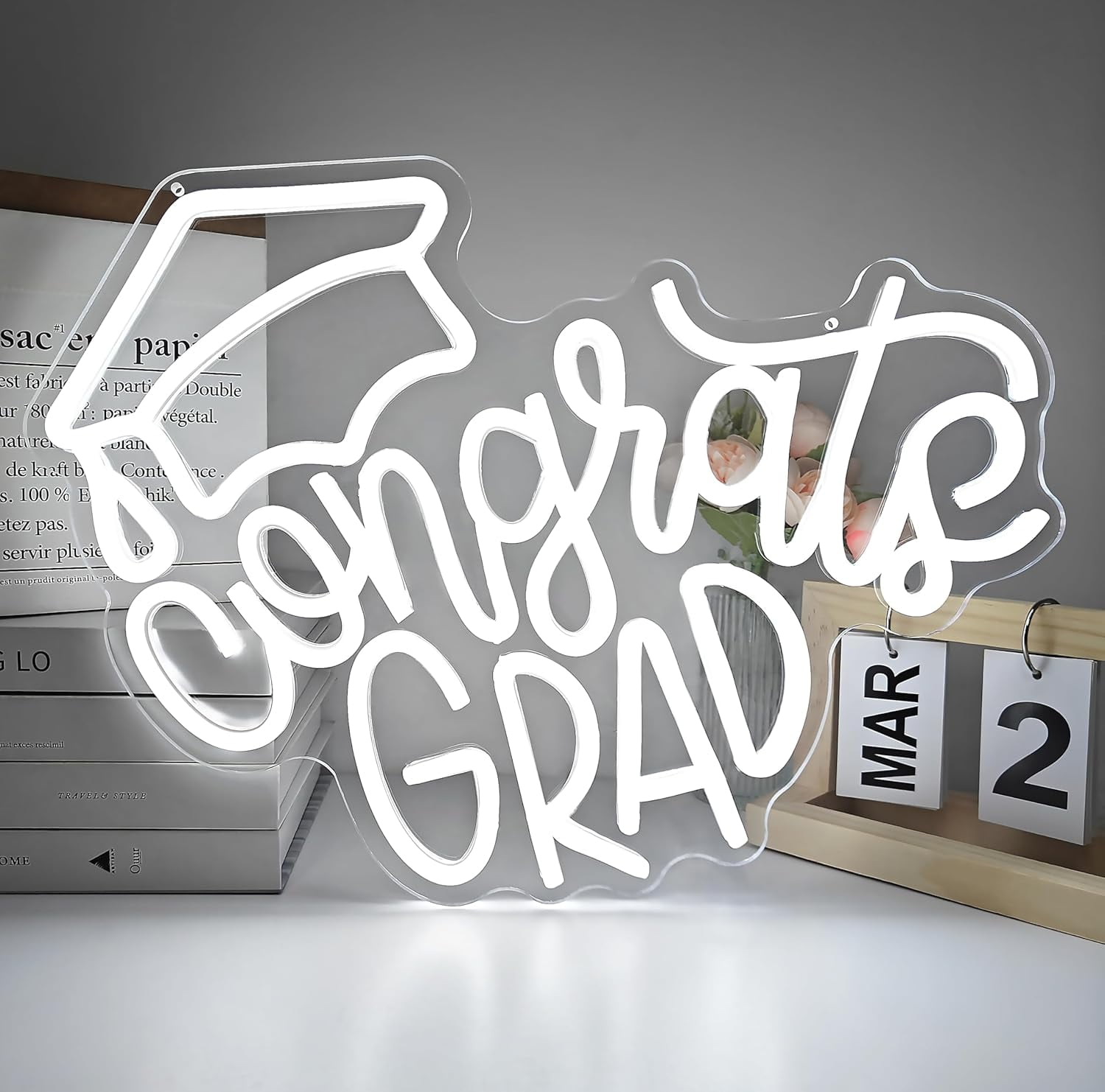 Congrats Grad Neon Sign for Wall Decor Graduation Neon Led Sign ...