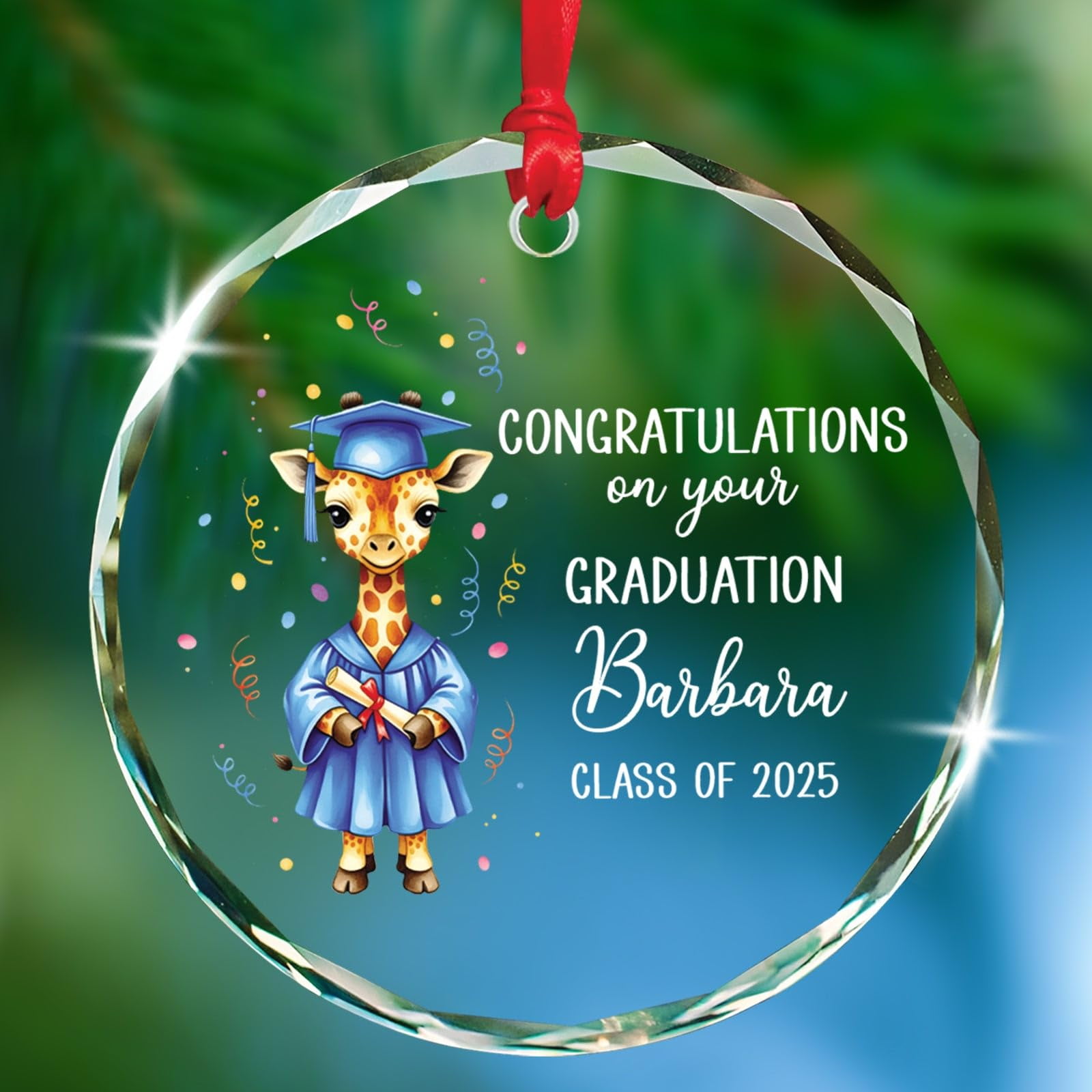 Congrats Grad Ornament Glass Christmas 2025, Personalized ...