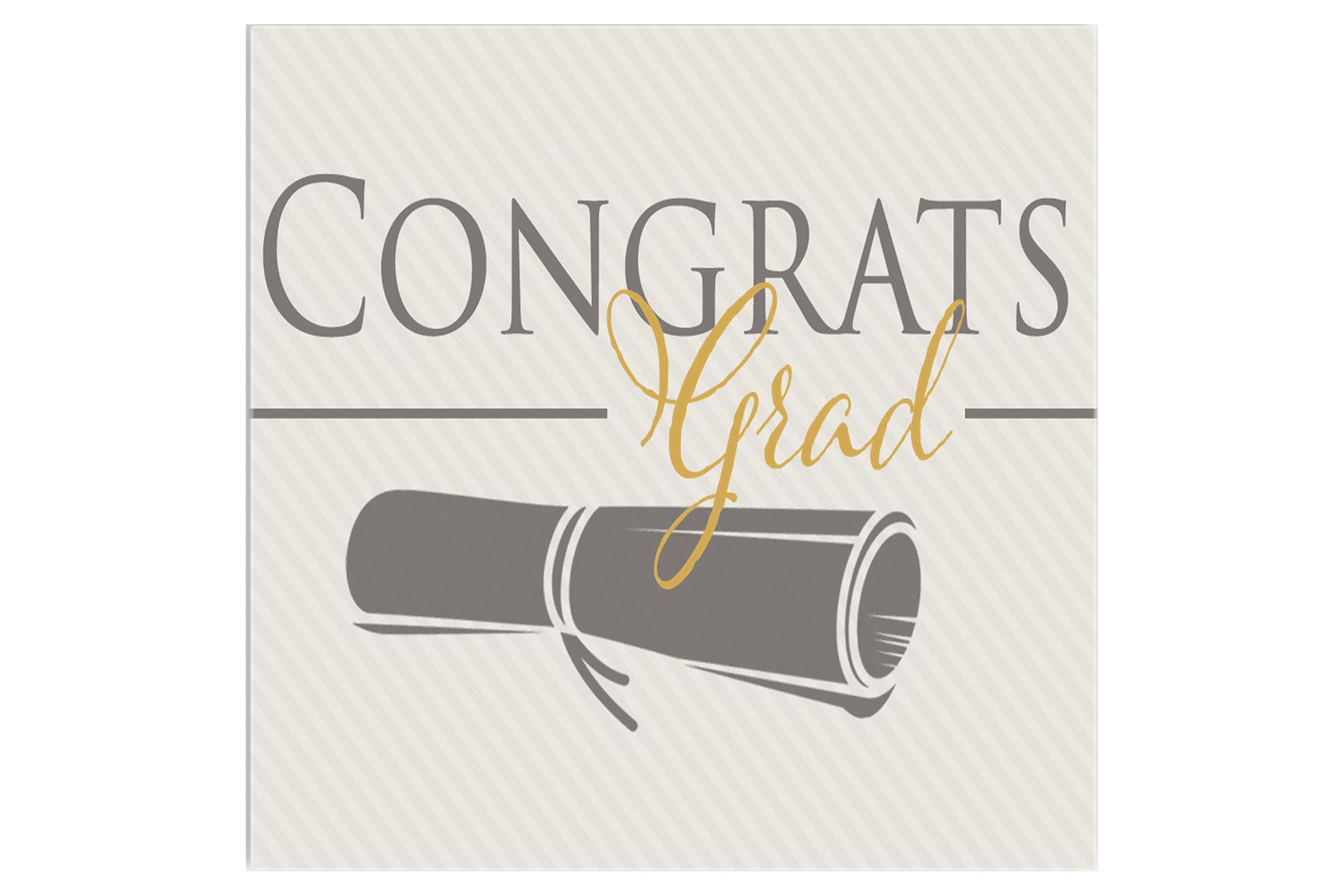 Congrats Grad Parchment Stripe Diploma 12 x 12 Wood Wall Sign Plaque ...
