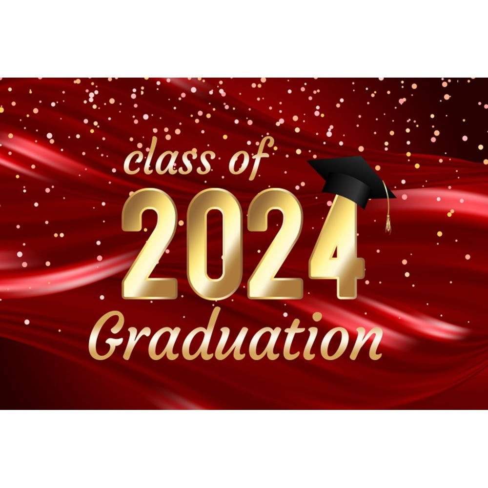 Congrats Grad Photography Backdrop Gold Glitter Balloon Bachelor Cap ...