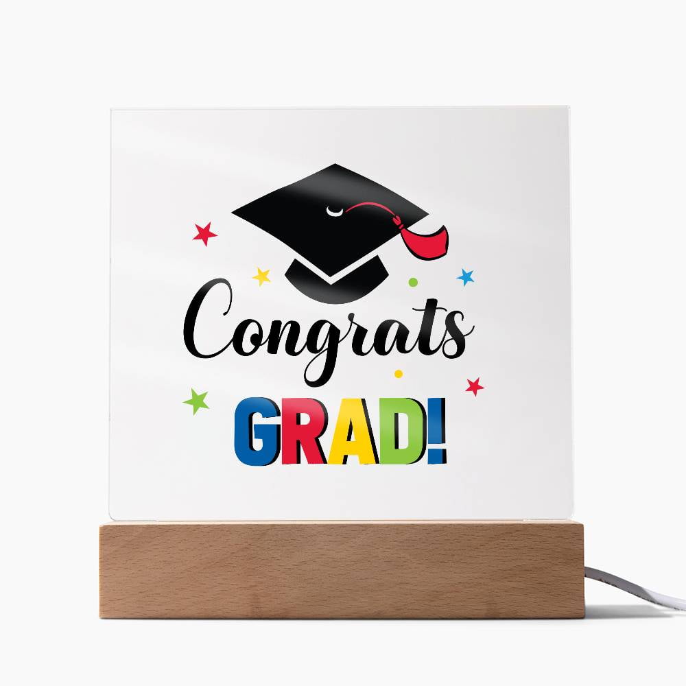Congrats Grad! Printed Square Shaped Acrylic Plaque - Walmart.com