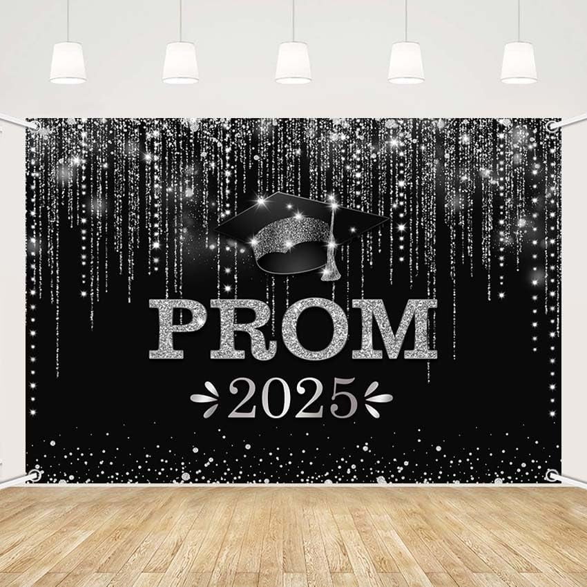 Congrats Grad Prom Backdrop Class of 2025 Prom Decorations Graduation ...