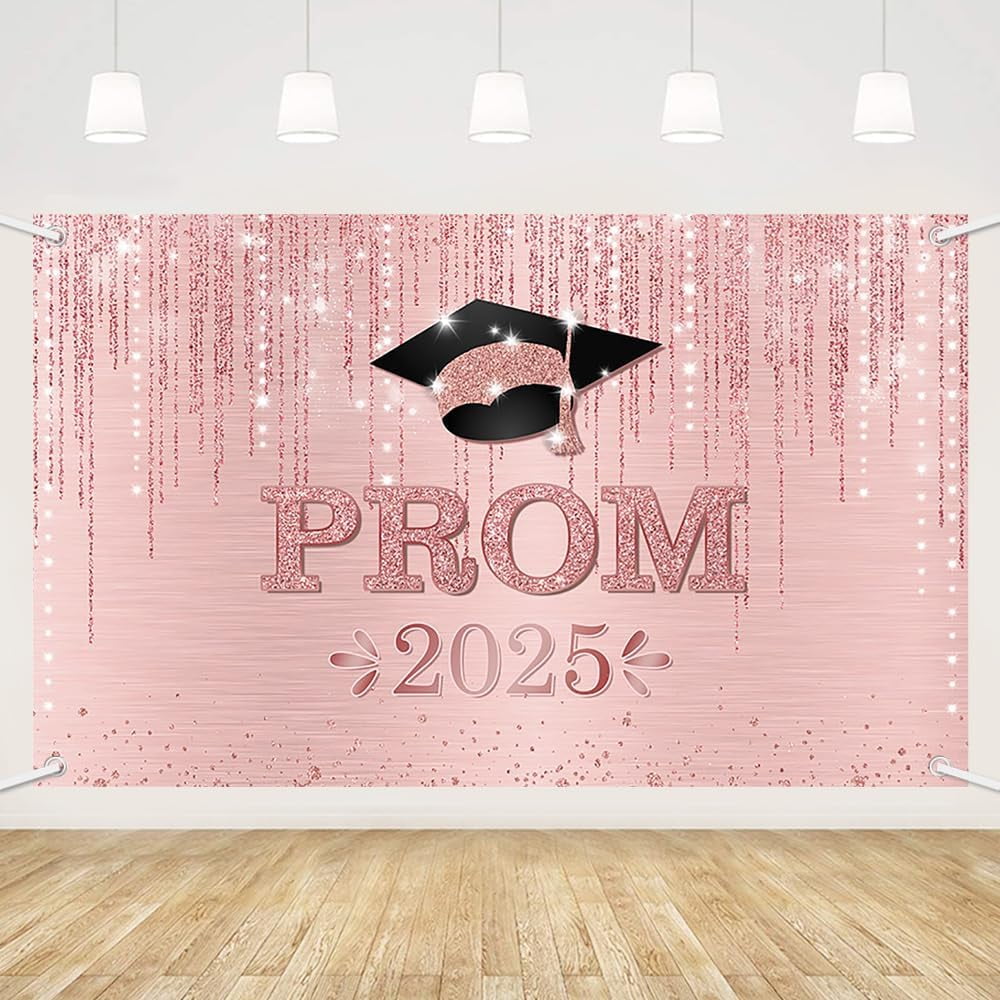 Congrats Grad Prom Backdrop Class of 2025 Prom Decorations Graduation ...