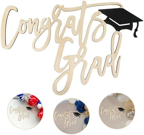 Congrats Grad Wood Sign for Backdrop - Cutout Congrats Grad Party Decor ...