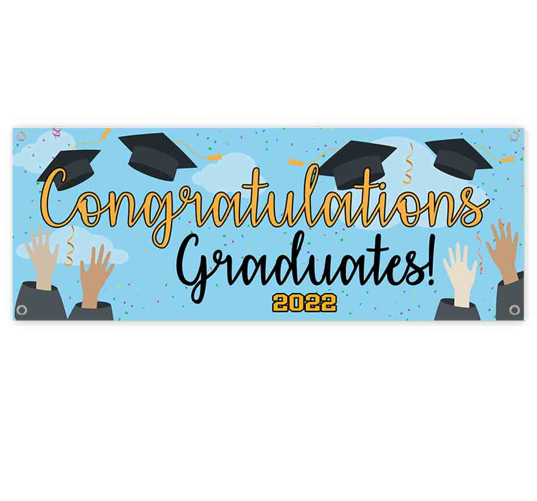 Congrats Graduate 202 13 oz Vinyl Banner With Metal Grommets - Walmart.com