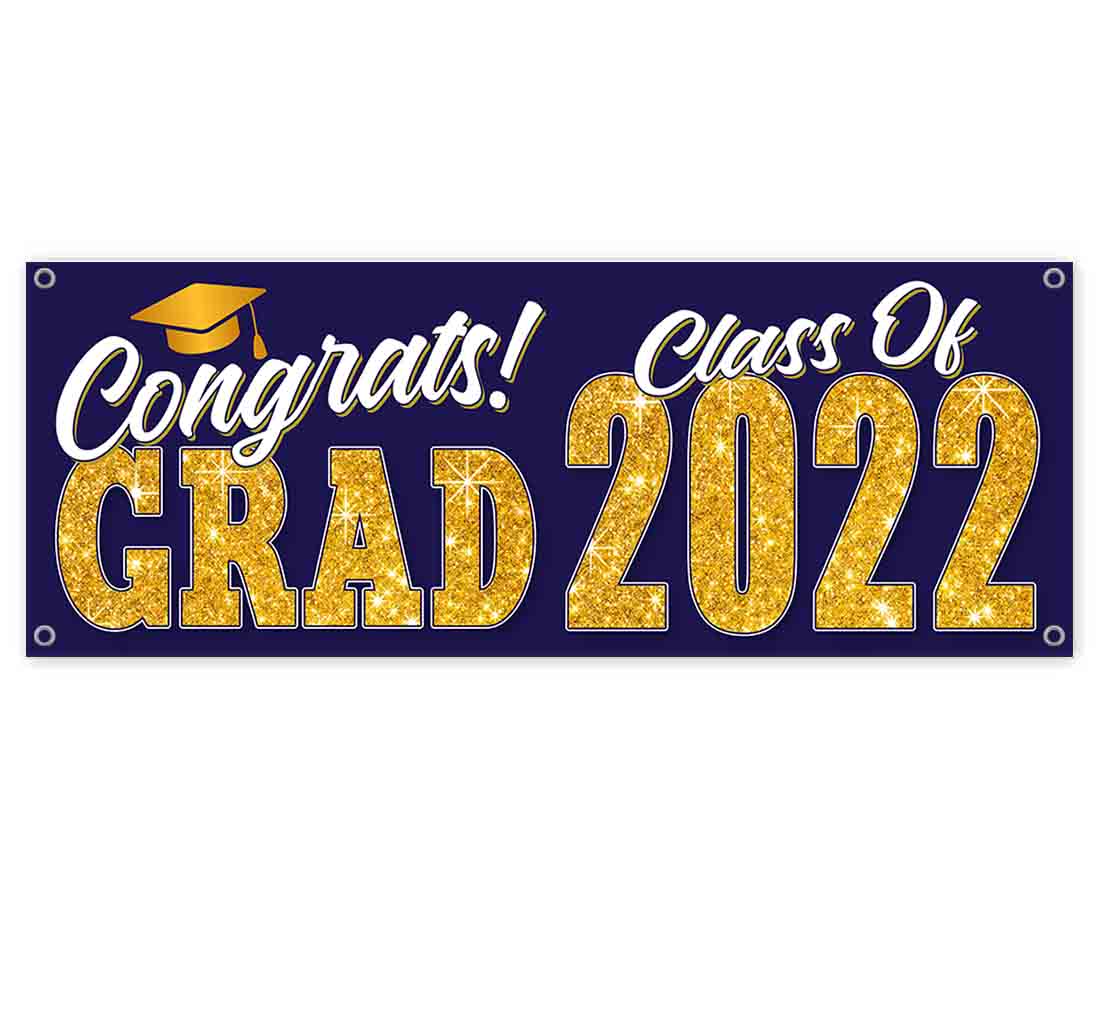 Congrats Graduate Class of 202 13 oz Vinyl Banner With Metal Grommets ...