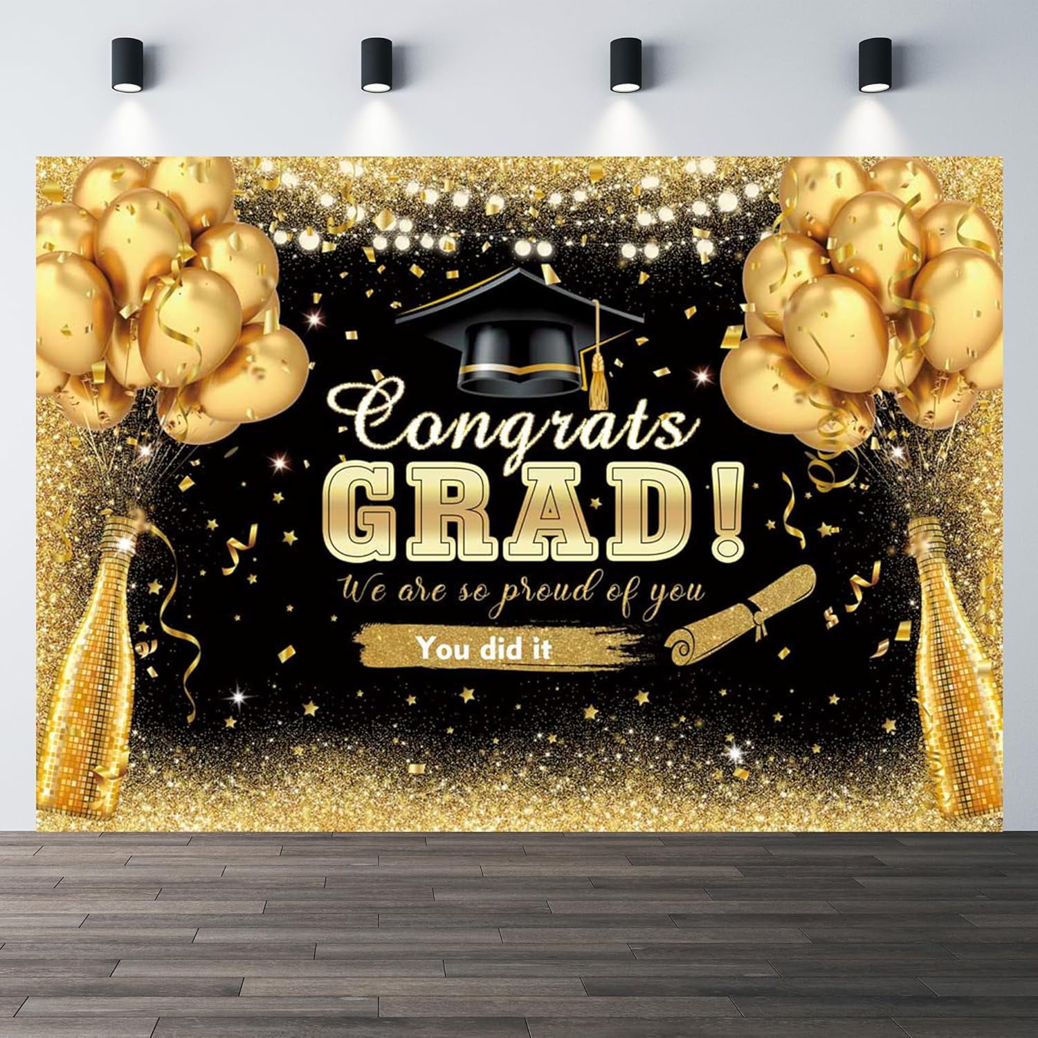 Graduation Decorations 6Pcs Black And Gold Graduation Glasses 2025 ...