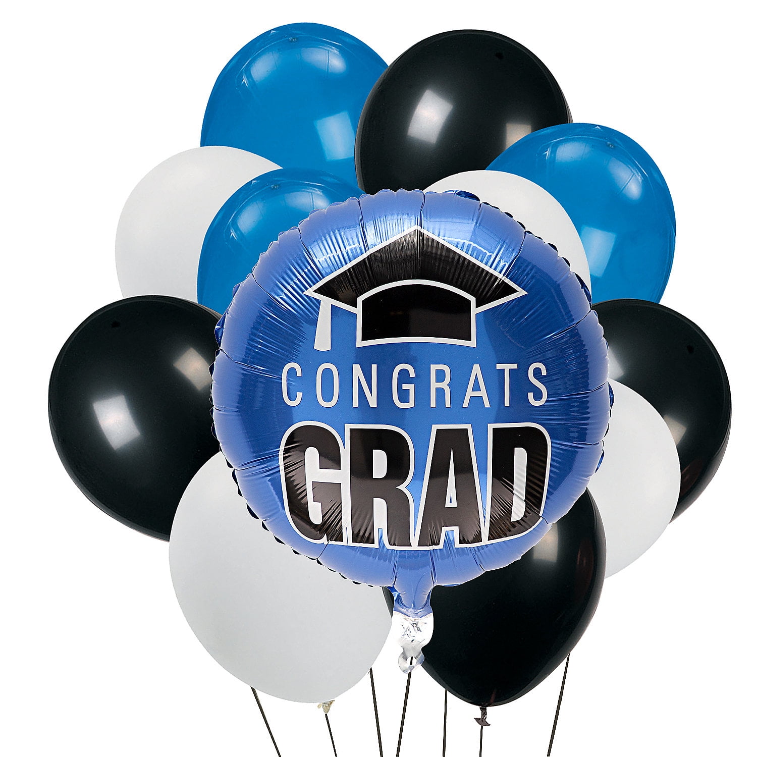 Congrats Graduation Blue Balloon Bouquet 40 Pieces - Walmart.com