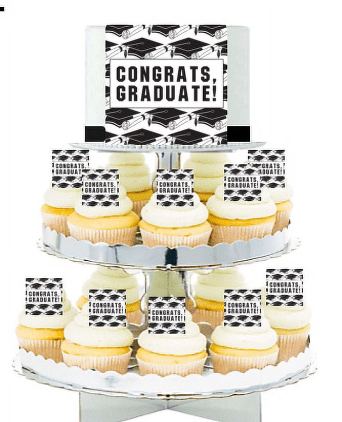Congrats Graduation Edible Photo Toppers & Edible Cupcake Decoration ...