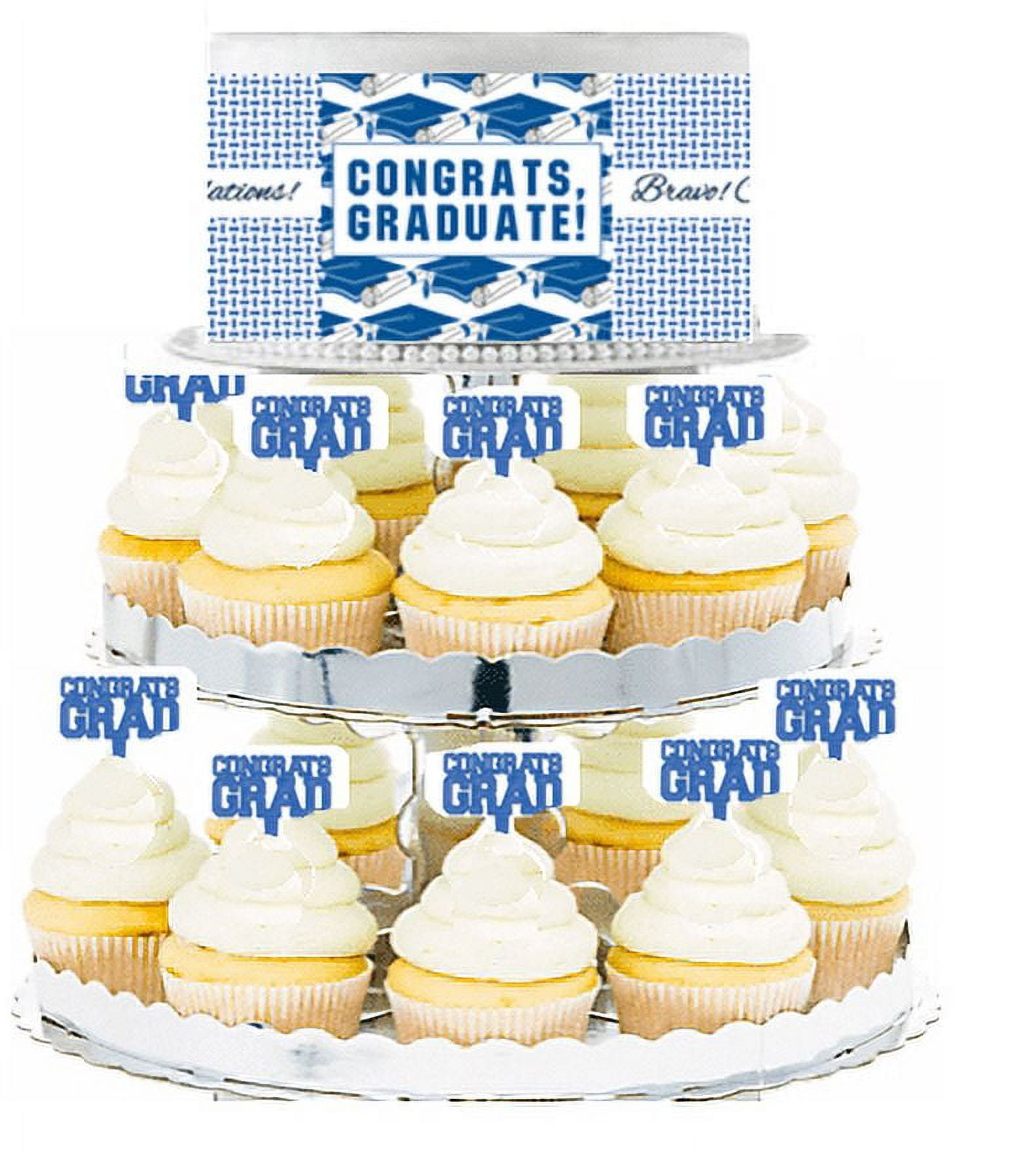 Congrats Graduation Edible Photo Toppers & Edible Cupcake Decoration ...