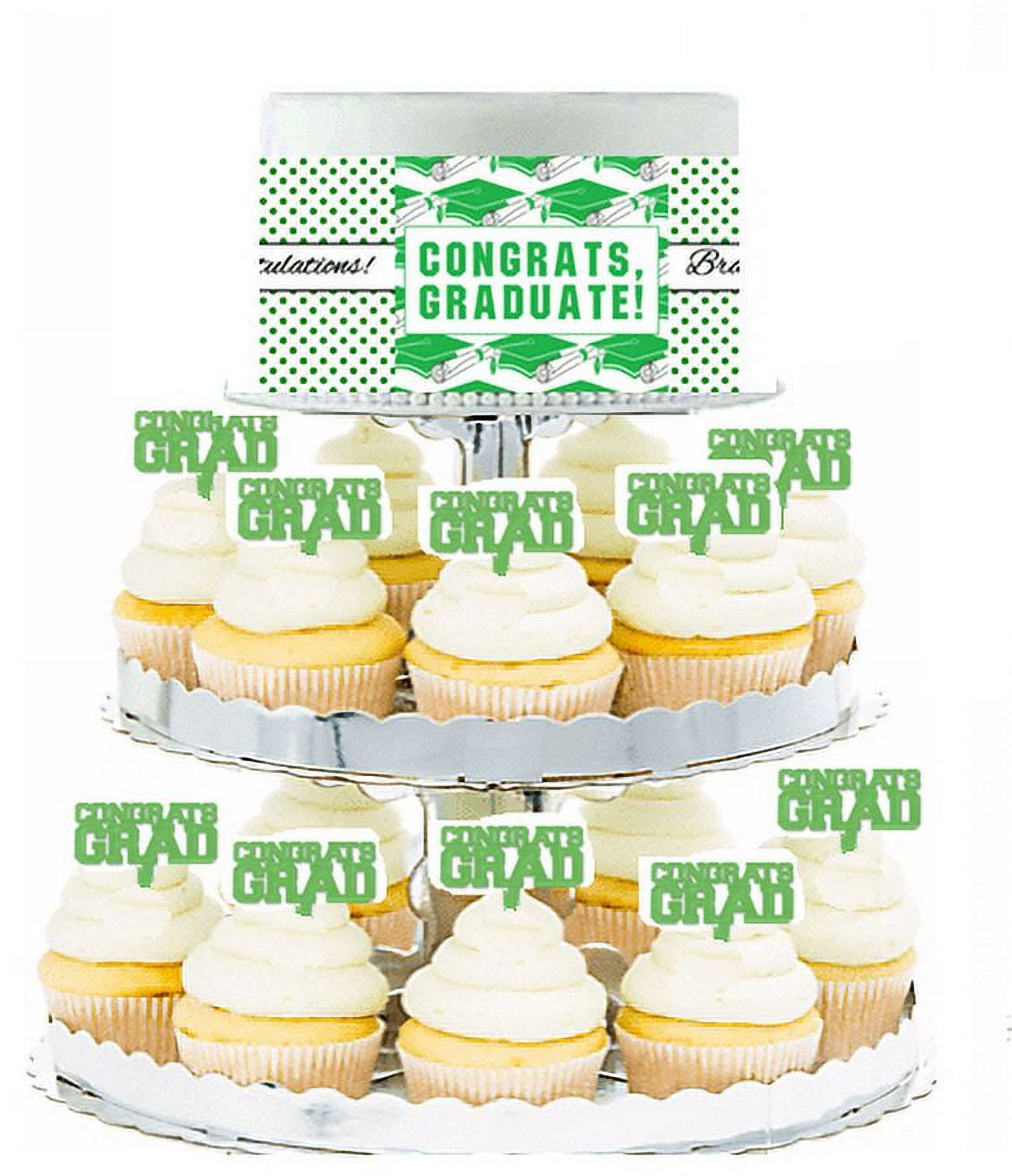 Congrats Graduation Edible Photo Toppers & Edible Cupcake Decoration ...