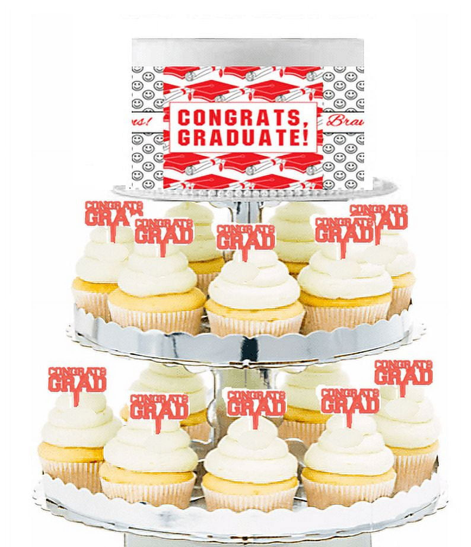 Congrats Graduation Edible Photo Toppers & Edible Cupcake Decoration ...