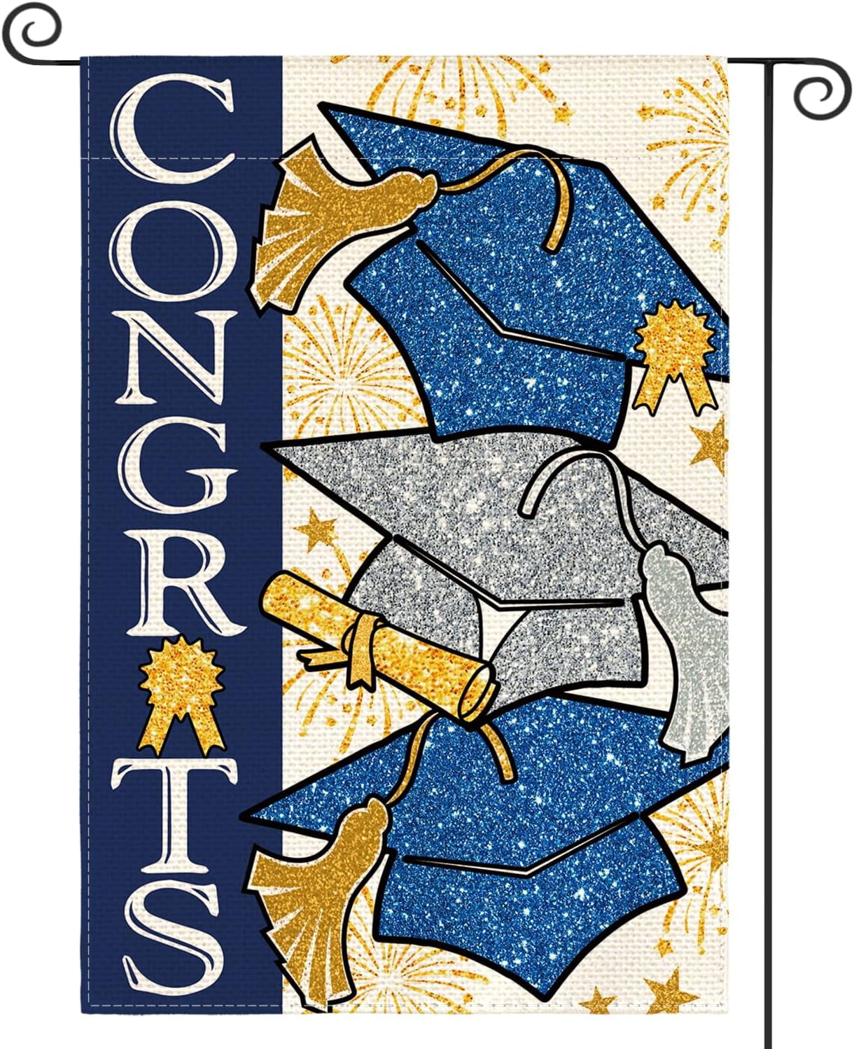 Congrats Graduation Garden Flag 12x18 Inch Double Sided Outside ...