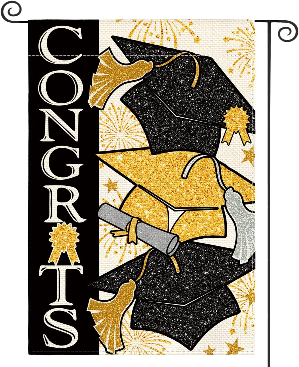 Congrats Graduation Garden Flag 12x28 inch Double Sided Outside ...
