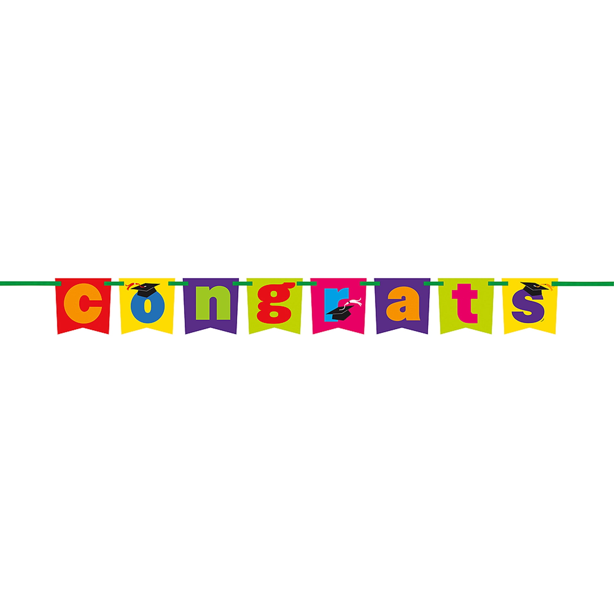 Congrats Graduation Pennant Banner - Walmart.com