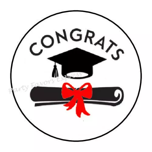 Congrats Graduation Red Seals Labels Party Favors Stickers Phone Decal ...