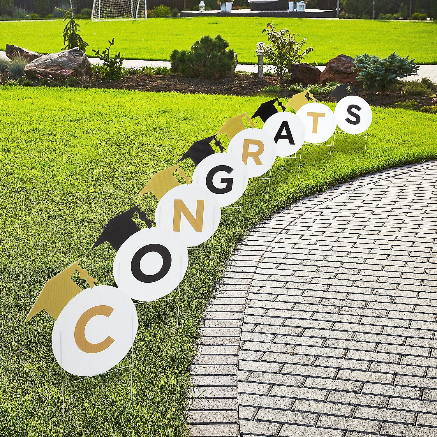 Congrats Graduation Sidewalk Signs, Party Decor, Graduation, 8 Pieces ...