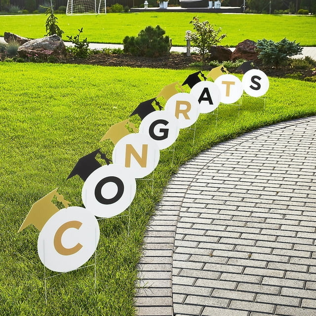 Congrats Graduation Sidewalk Signs, Party Decor, Graduation, 8 Pieces ...