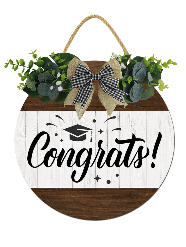 Congrats Graduation Wreath Sign for Front Door,Horizontal Round Door ...