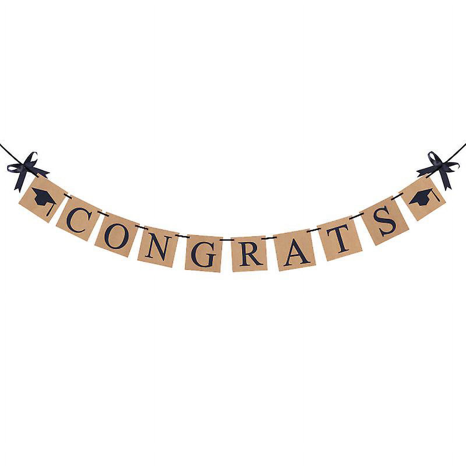 Congrats Kraft Paper Banner Sign Photo Props Perfect Square Decorations ...
