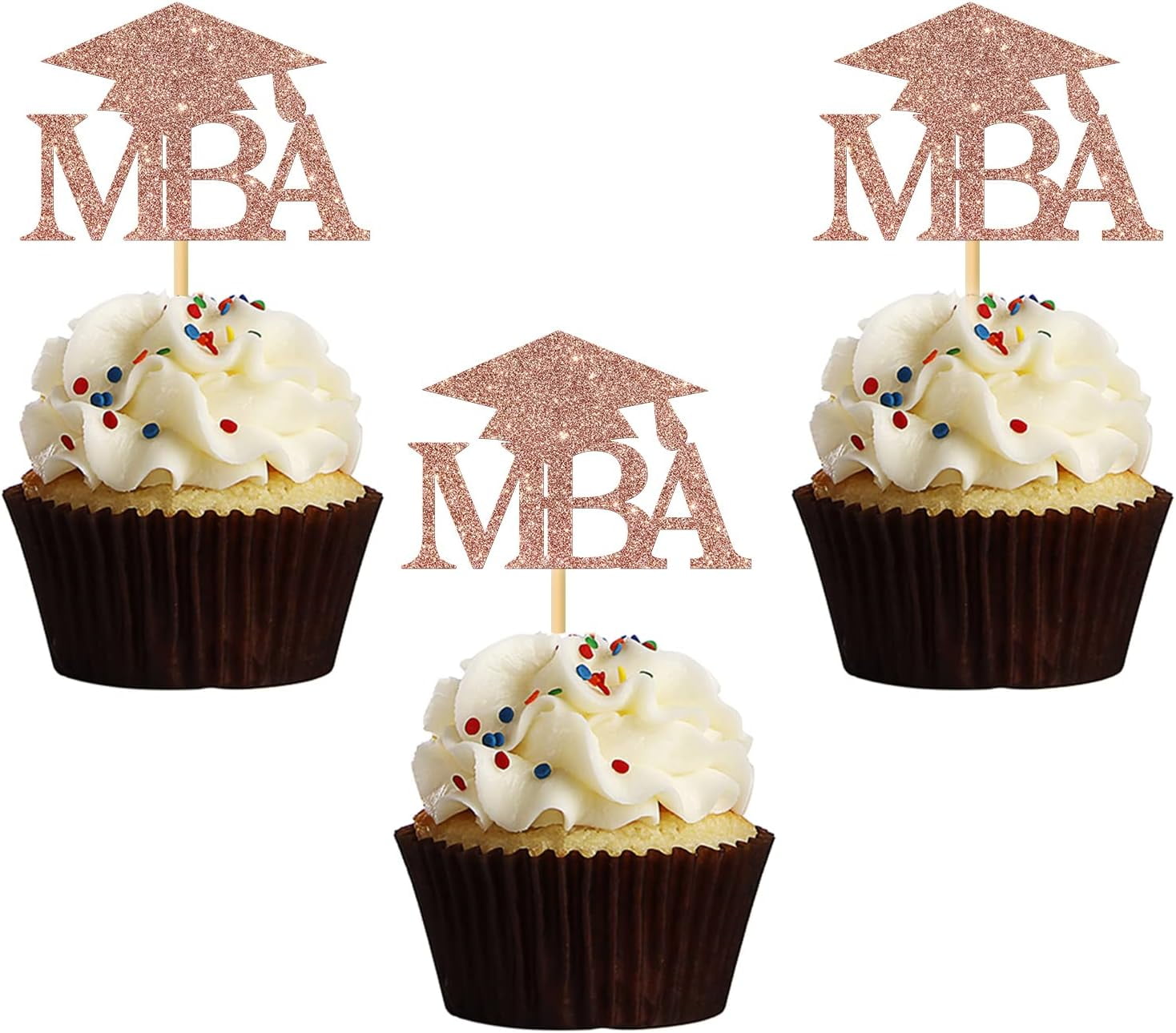 Congrats MBA Cupcake Toppers - Graduation Party Decor for MBA Graduates ...