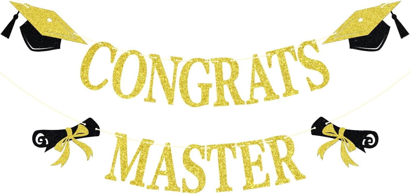 Congrats Master Banner, Congrats Masters Graduate, Masters Degree ...