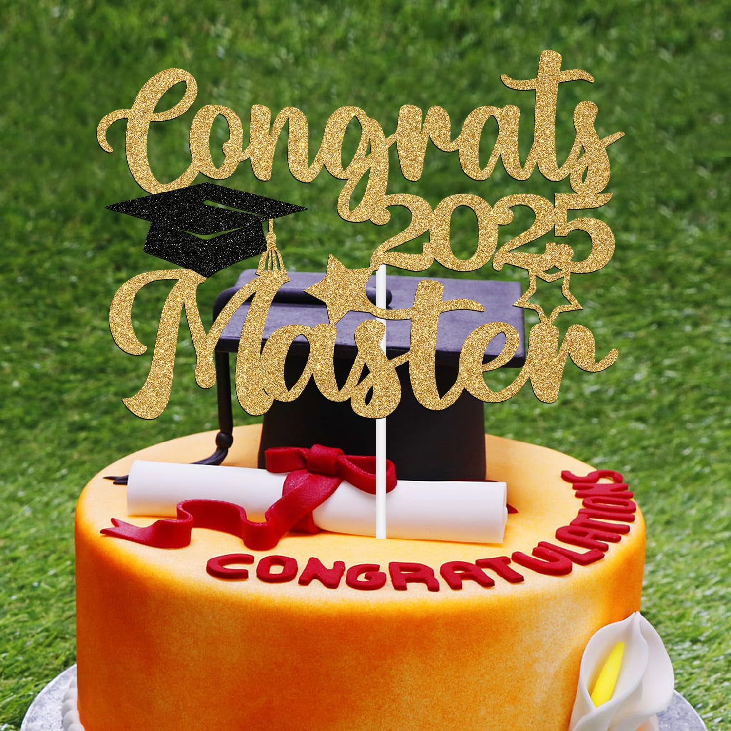 Congrats Master Cake AJH3 Topper, Mastered It 2025, Happy Master Degree ...