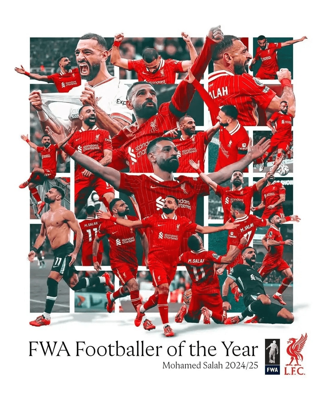 Congrats Mohamed Salah Liverpool FC Is The FWA Footballer Of The Year ...
