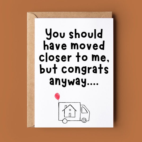 Congrats on Your New Home Card – Funny Moving Card with Cartoon Truck ...