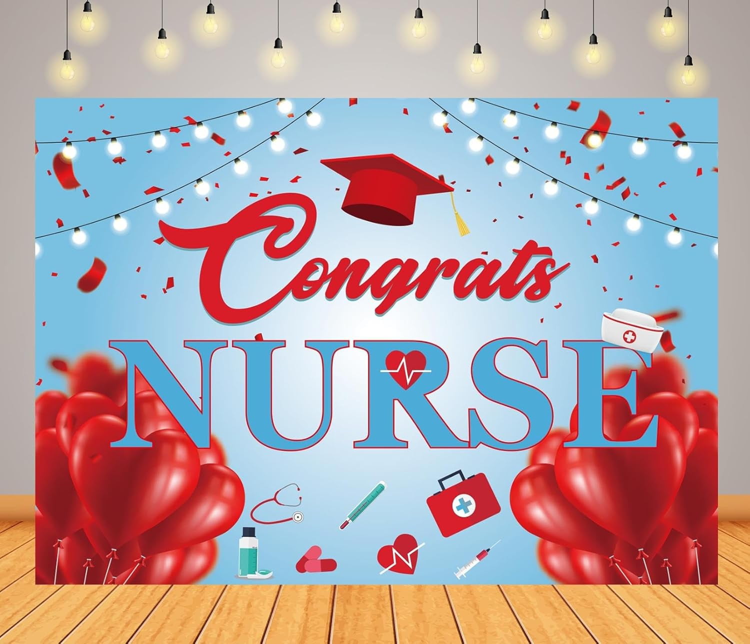 Congrats Nurse Backdrop Medical School Nurse Graduation Background Red ...