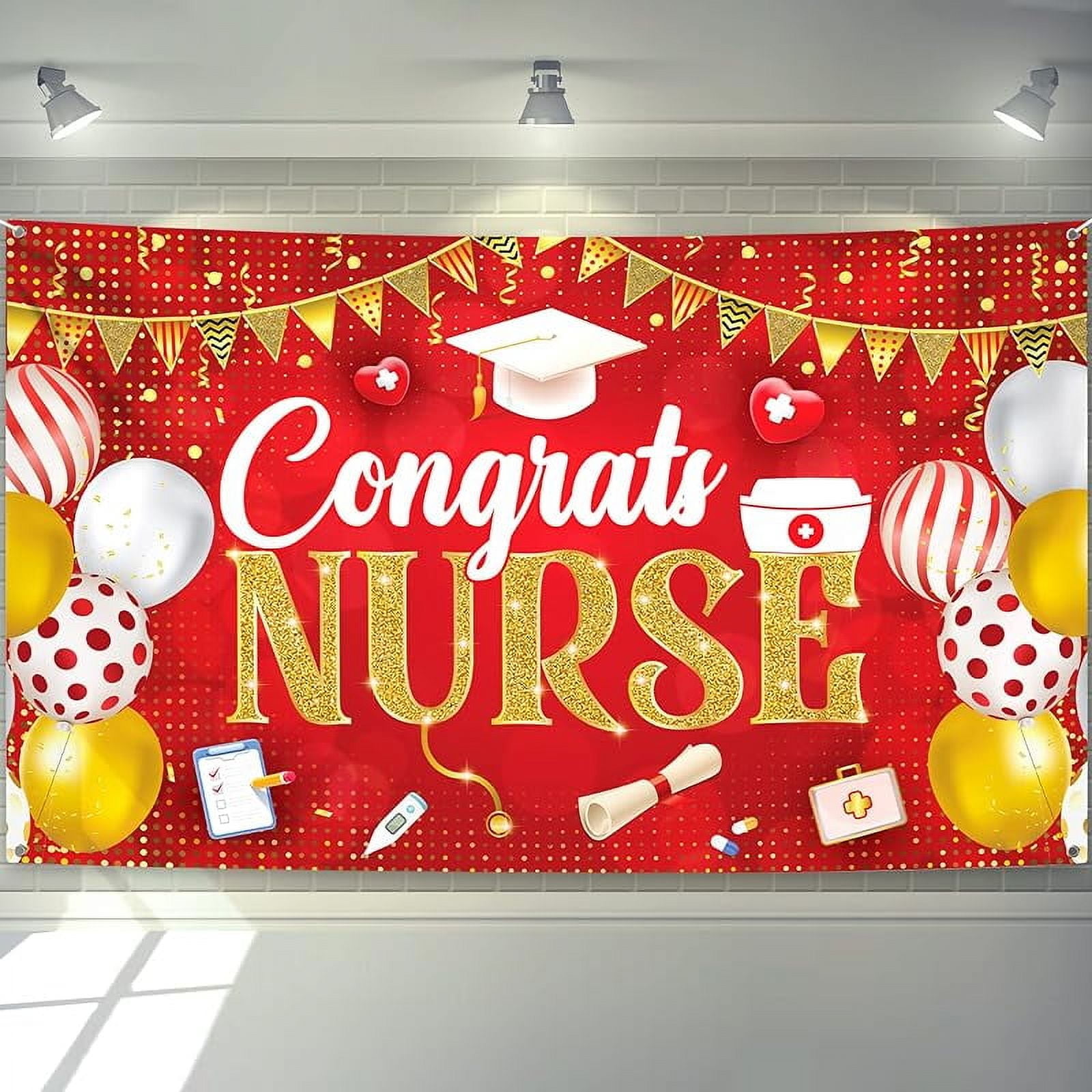 Congrats Nurse Banner - 72x44 Inch | Nurse Graduation Banner, Nursing ...