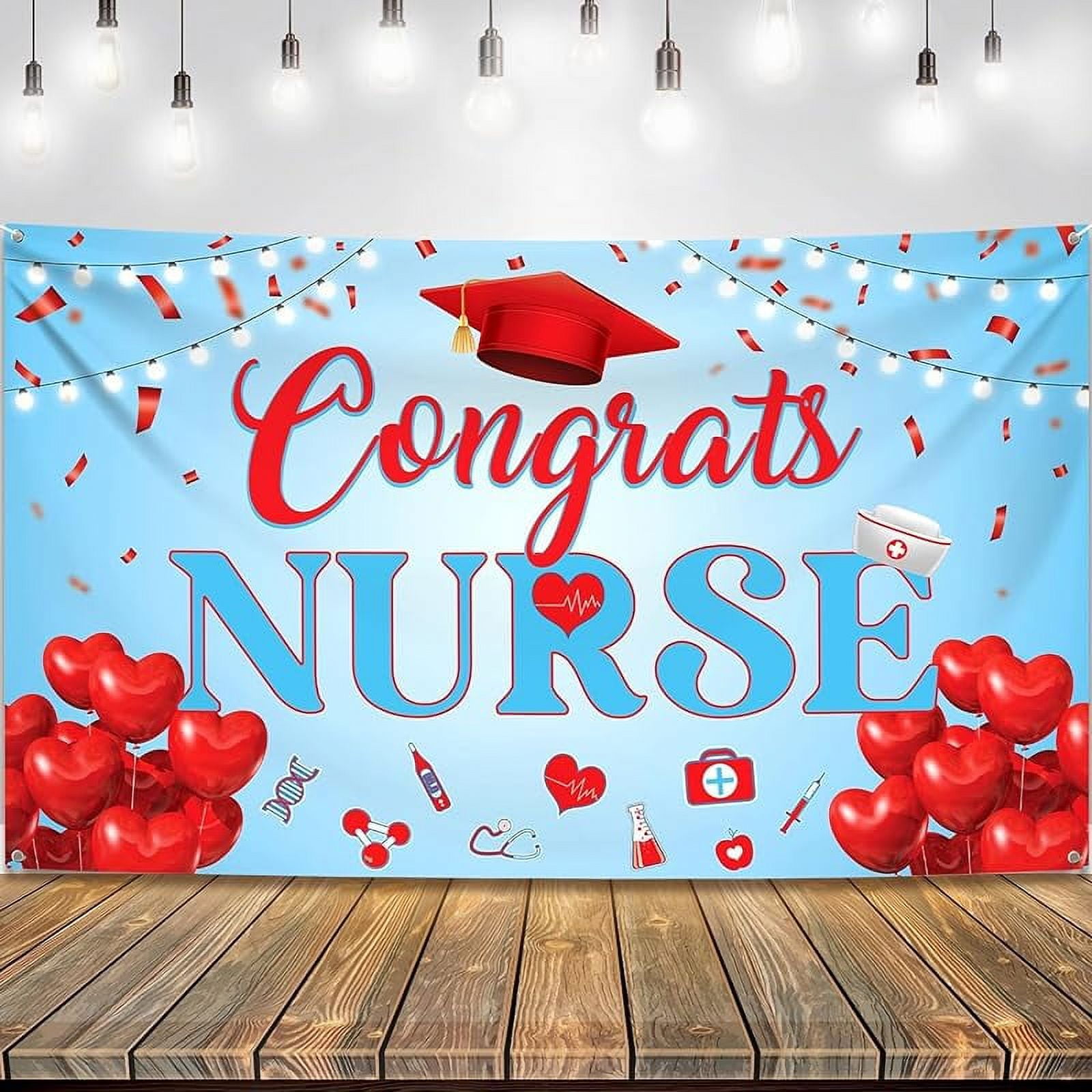 Congrats Nurse Banner - 72x44 Inch | Nurse Graduation Banner, Nursing ...