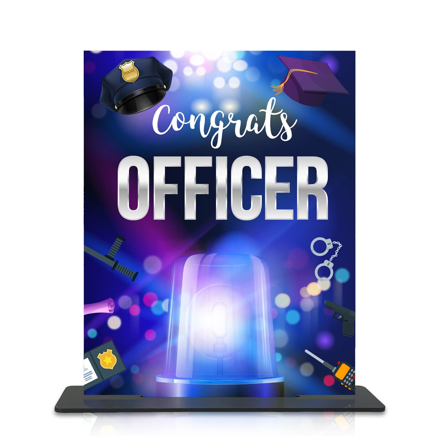 Congrats Officer Police Acrylic Table Poster Centerpiece Officer Hat ...
