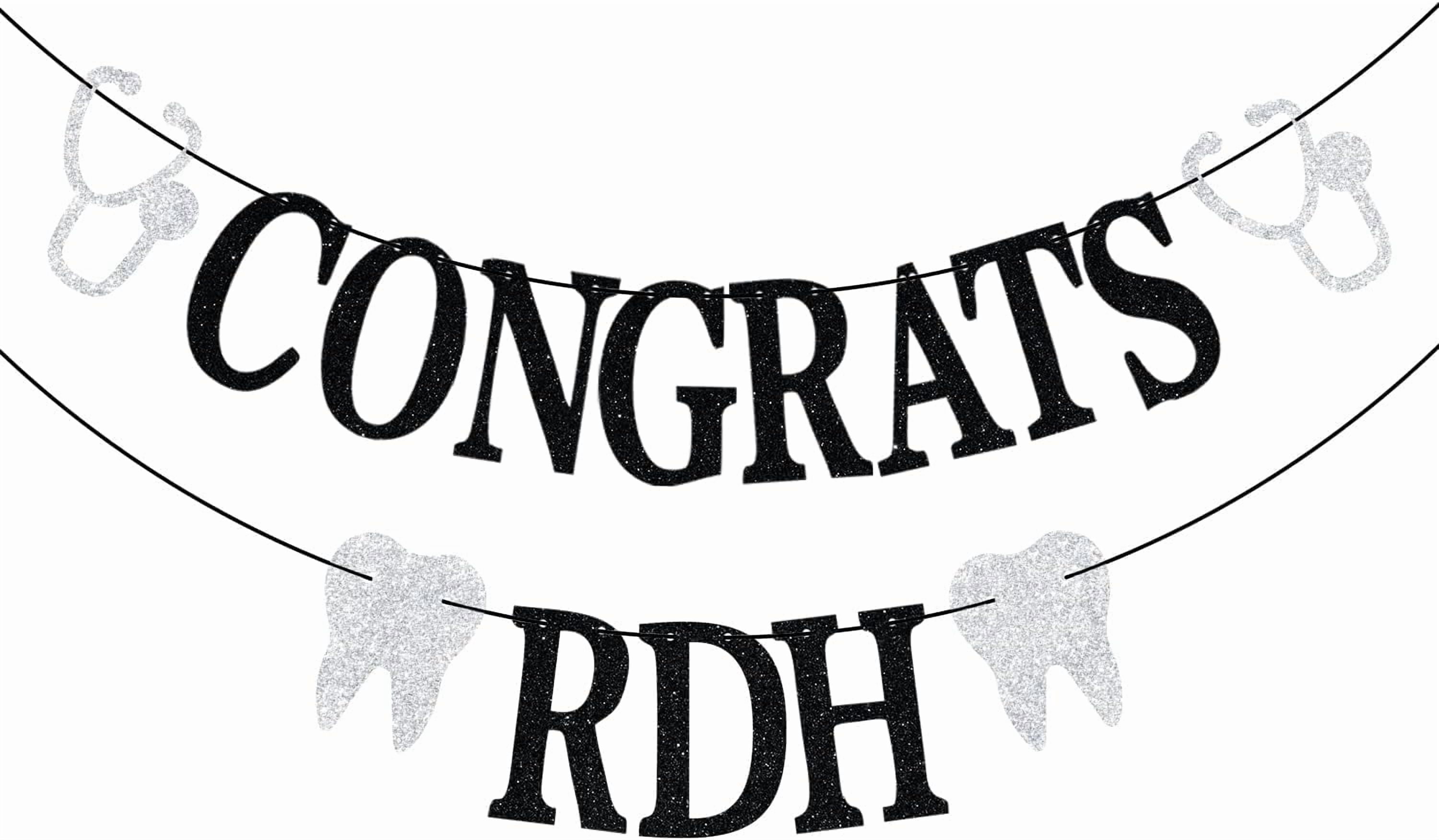 Congrats RDH Banner, Dentist Graduation Decorations, Congrats Dentist ...