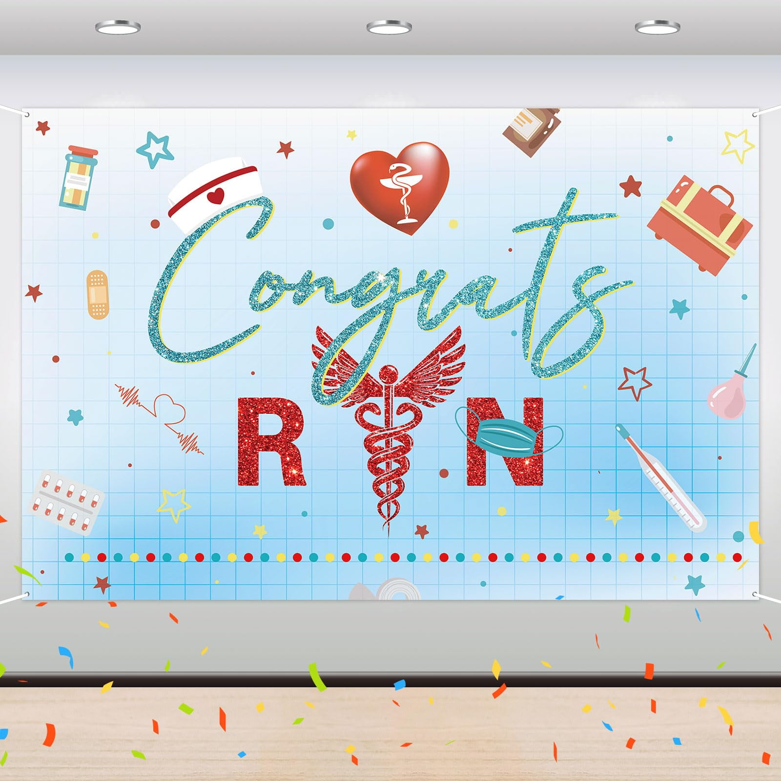 Congrats RN Backdrop Banner - Nurse Grad Graduation Party Background ...