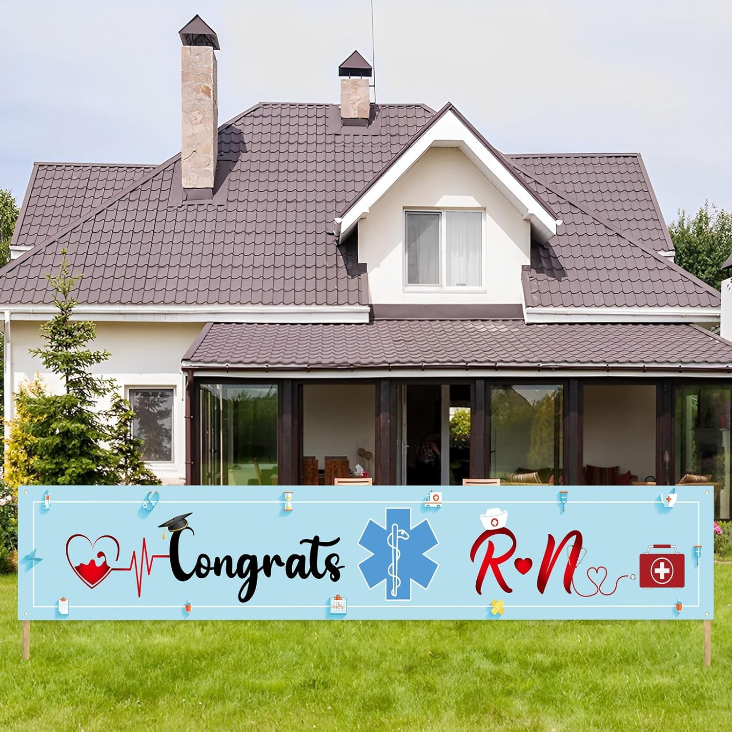 Congrats RN Banner - Congrats Nurse Banner, 2024 Nurse Graduation Party ...