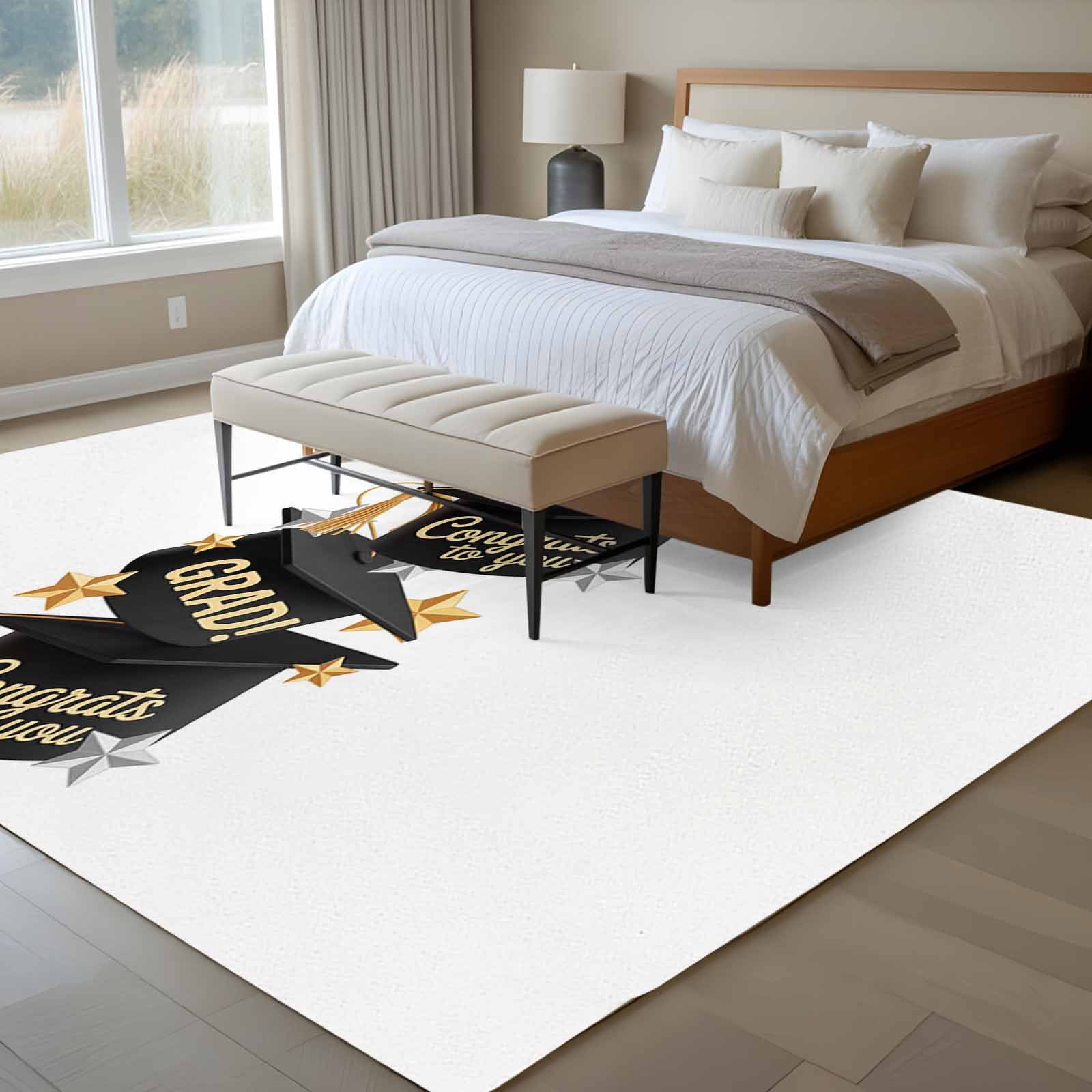 Congrats to You 6x9 Rug for Dining Room Table and Chair Setup, GRAD ...
