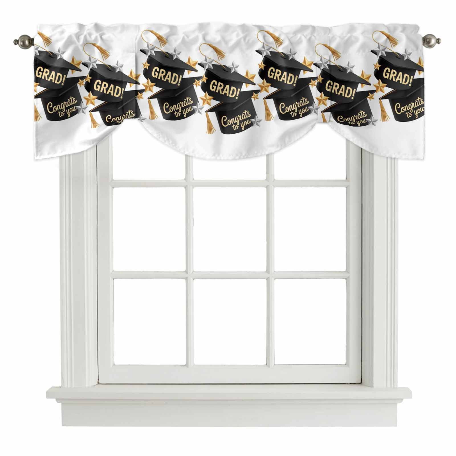 Congrats to You Tie Up Valance Curtains GRAD Graduation Hat Three ...