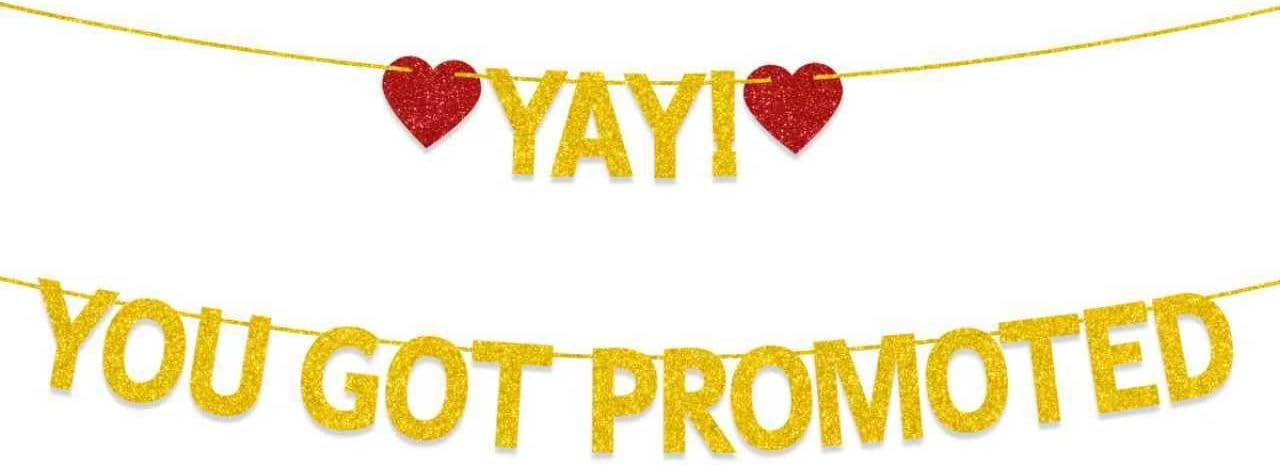 Congrats on Your Promotion Decorations, Gold Glitter Yay! You Got ...