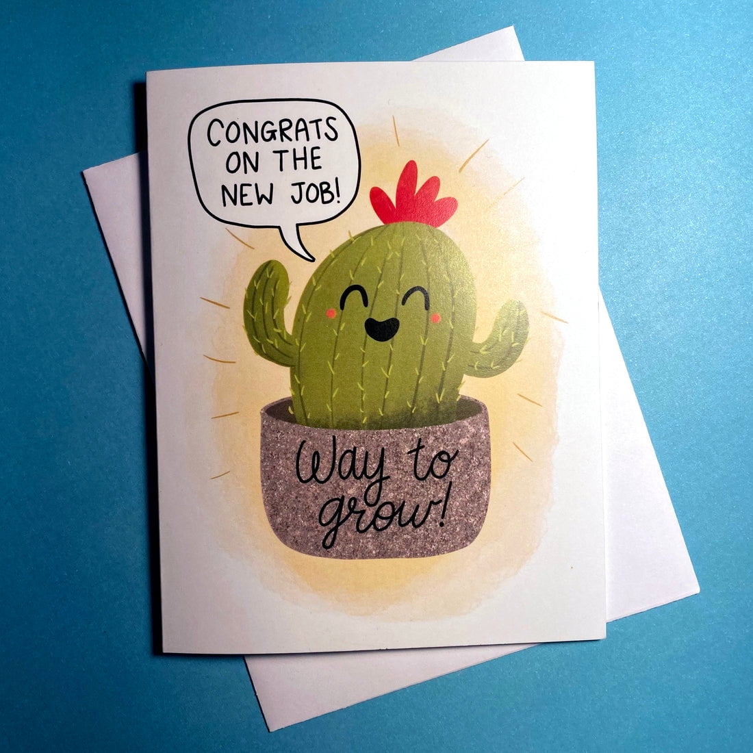 Congrats on the New Job Cactus Greeting Card – "Way to Grow!" Fun ...