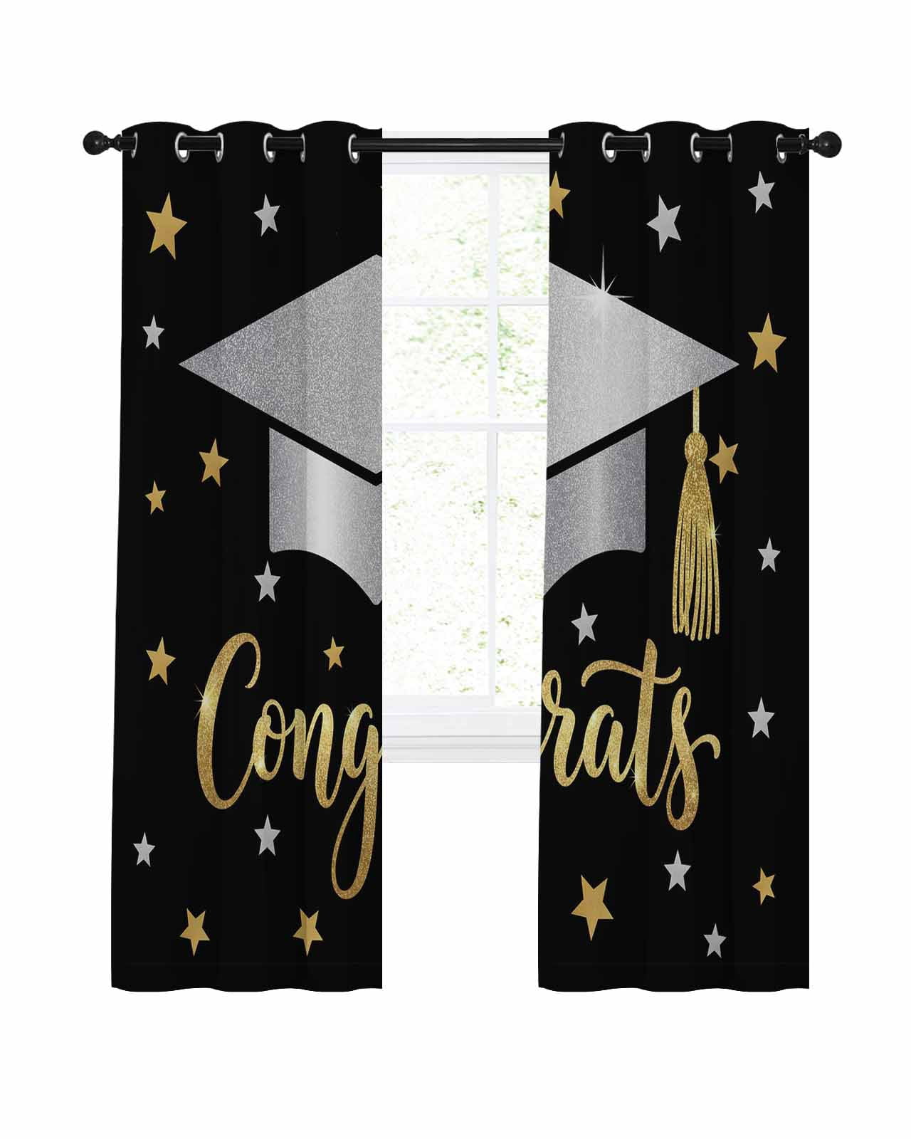 Congratulate Graduate Season Blackout Curtains 84 Inch Length ...
