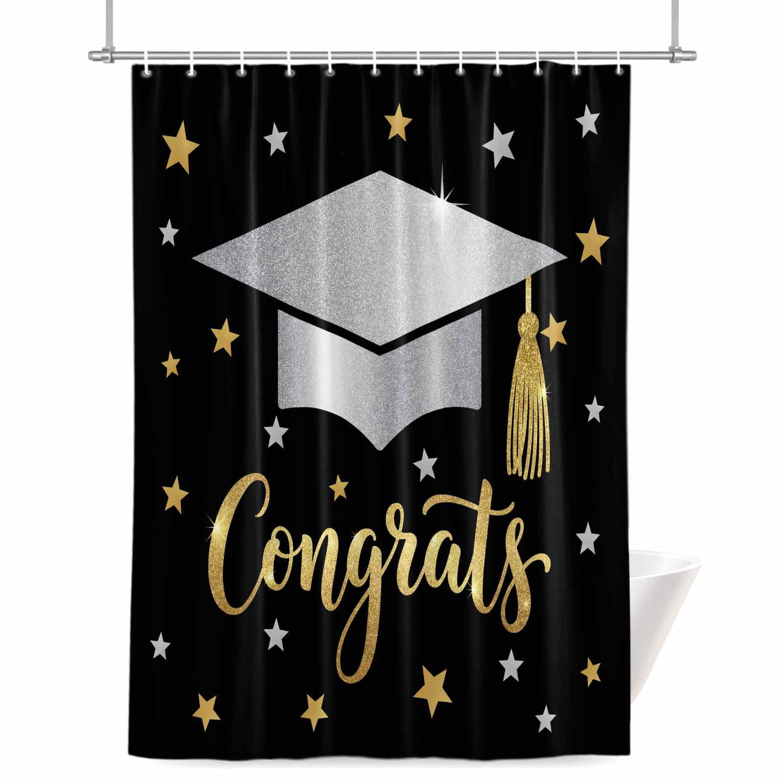 Congratulate Graduate Season Shower Curtain, 36" x 72", Graduation Hat ...