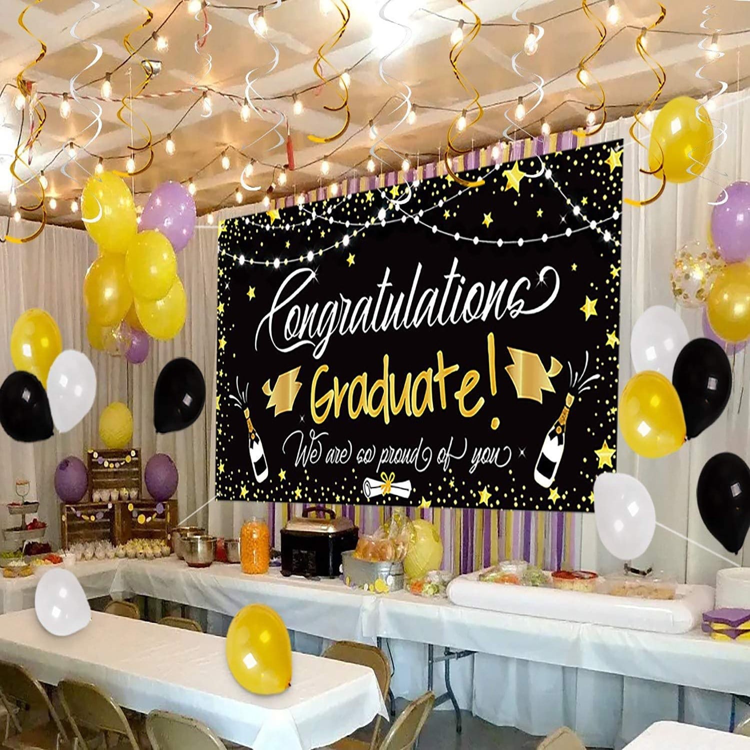 Congratulation Graduation Decorations Party Supplies Background Happy ...